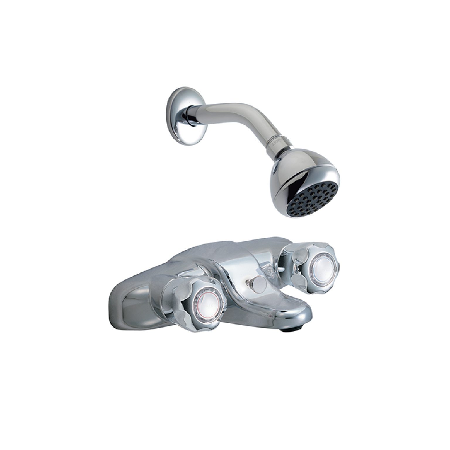 14F115 - Two Handle Tub/Shower, 3 valve, fluted handles
