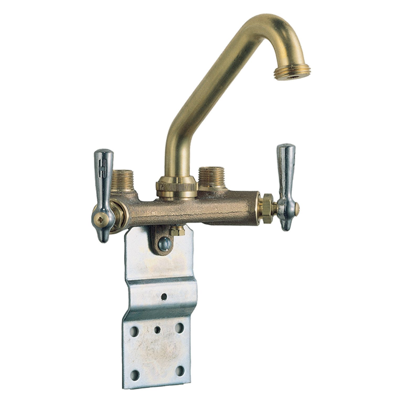 29W813 - Four Way Wall Mount Laundry Faucet, rough brass