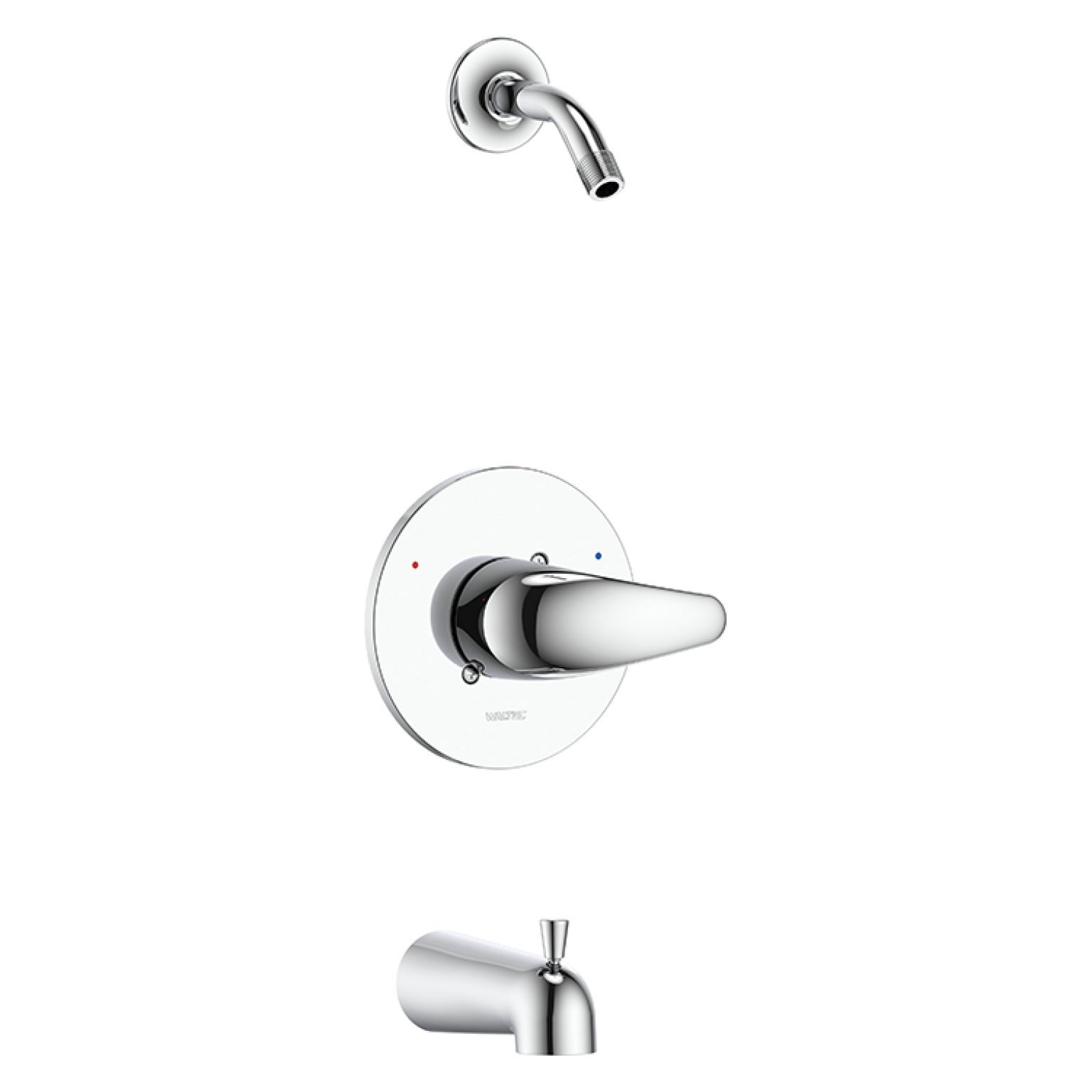 14F115 - Two Handle Tub/Shower, 3 valve, fluted handles