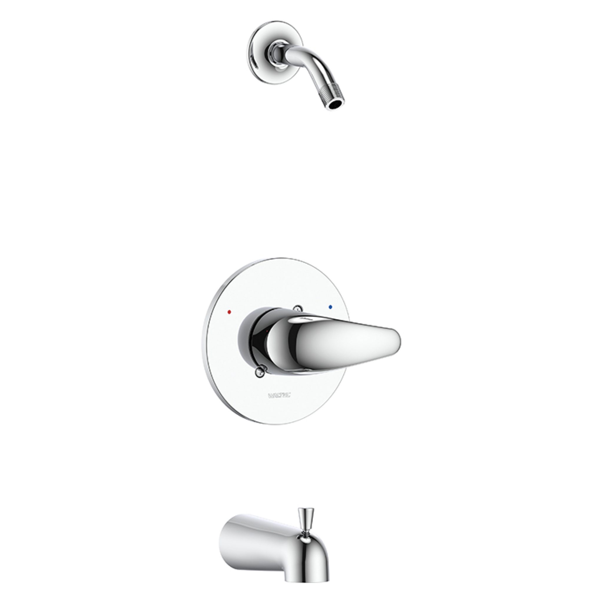 14F115 - Two Handle Tub/Shower, 3 valve, fluted handles