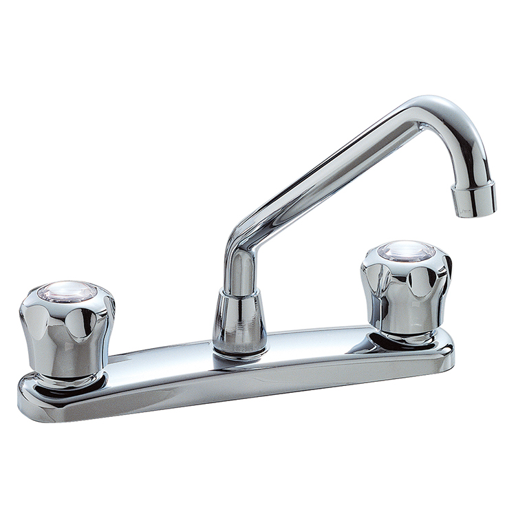25F641LF Two Handle Deck Faucet fluted handles